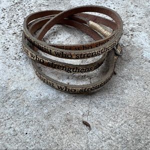 Good Works | Jewelry | Good Works Leather Wrap Bracelet Metallic Gold ...